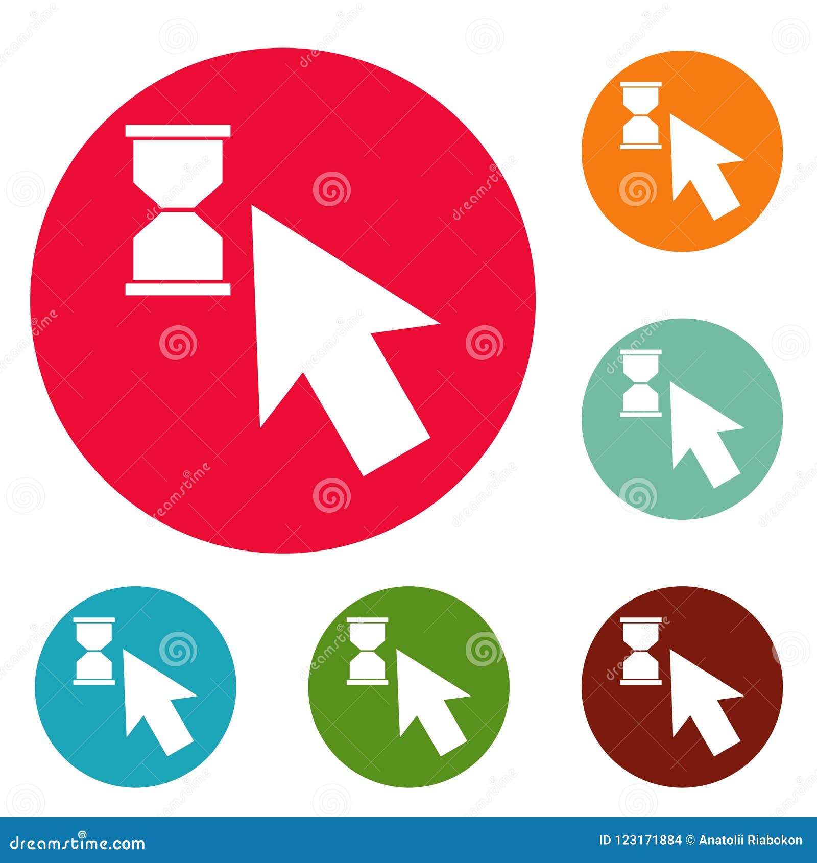 Cursor Wait Icons Circle Set Stock Illustration - Illustration of ...