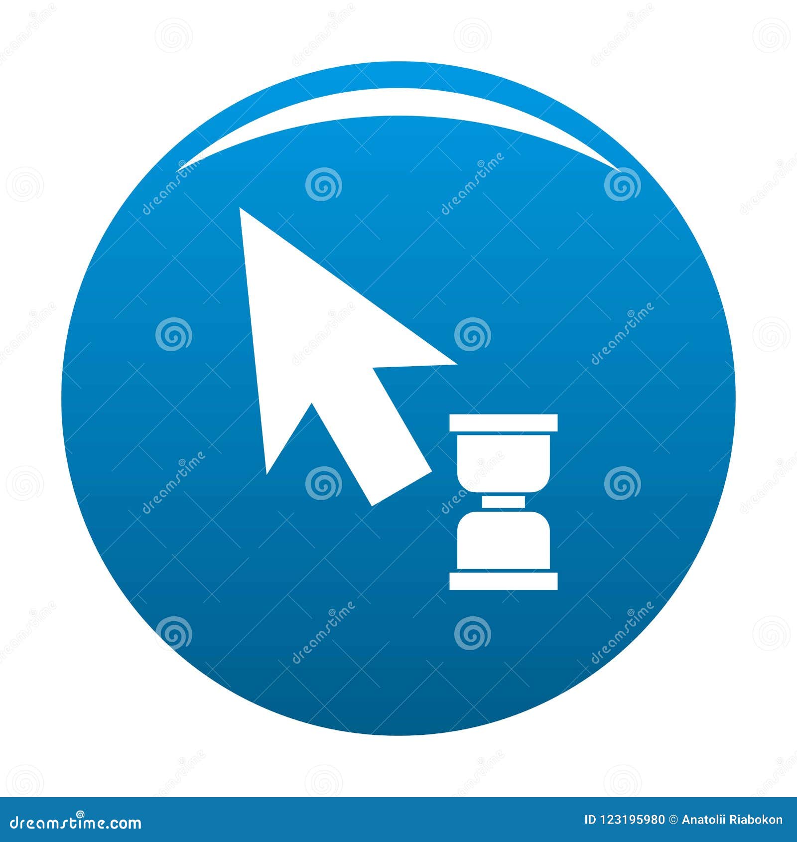 Cursor wait web icon blue stock illustration. Illustration of computer ...