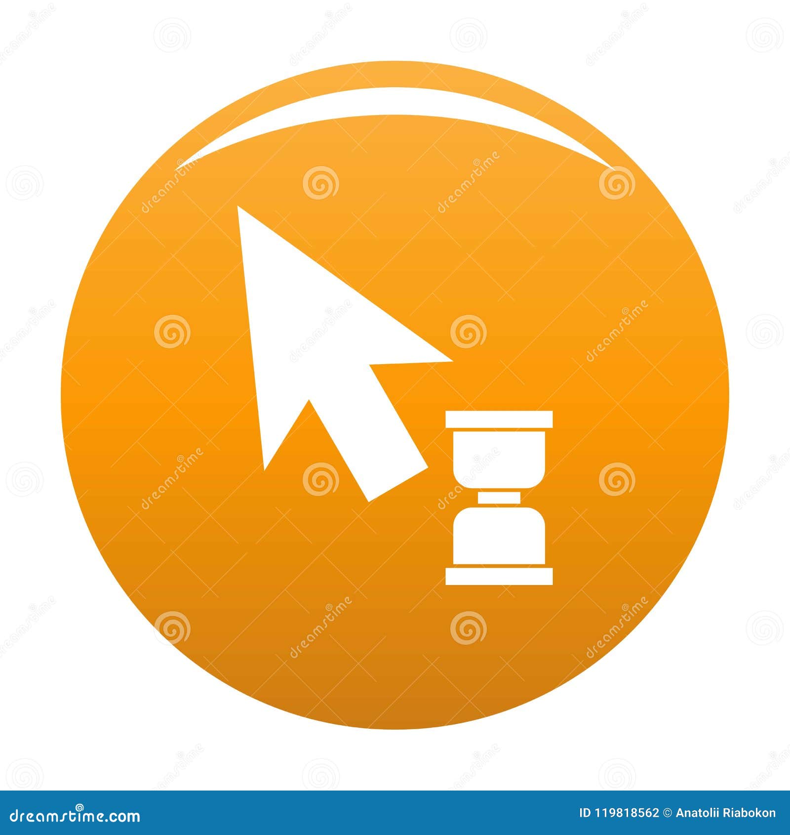 Cursor Wait Web Icon Vector Orange Stock Vector - Illustration of ...