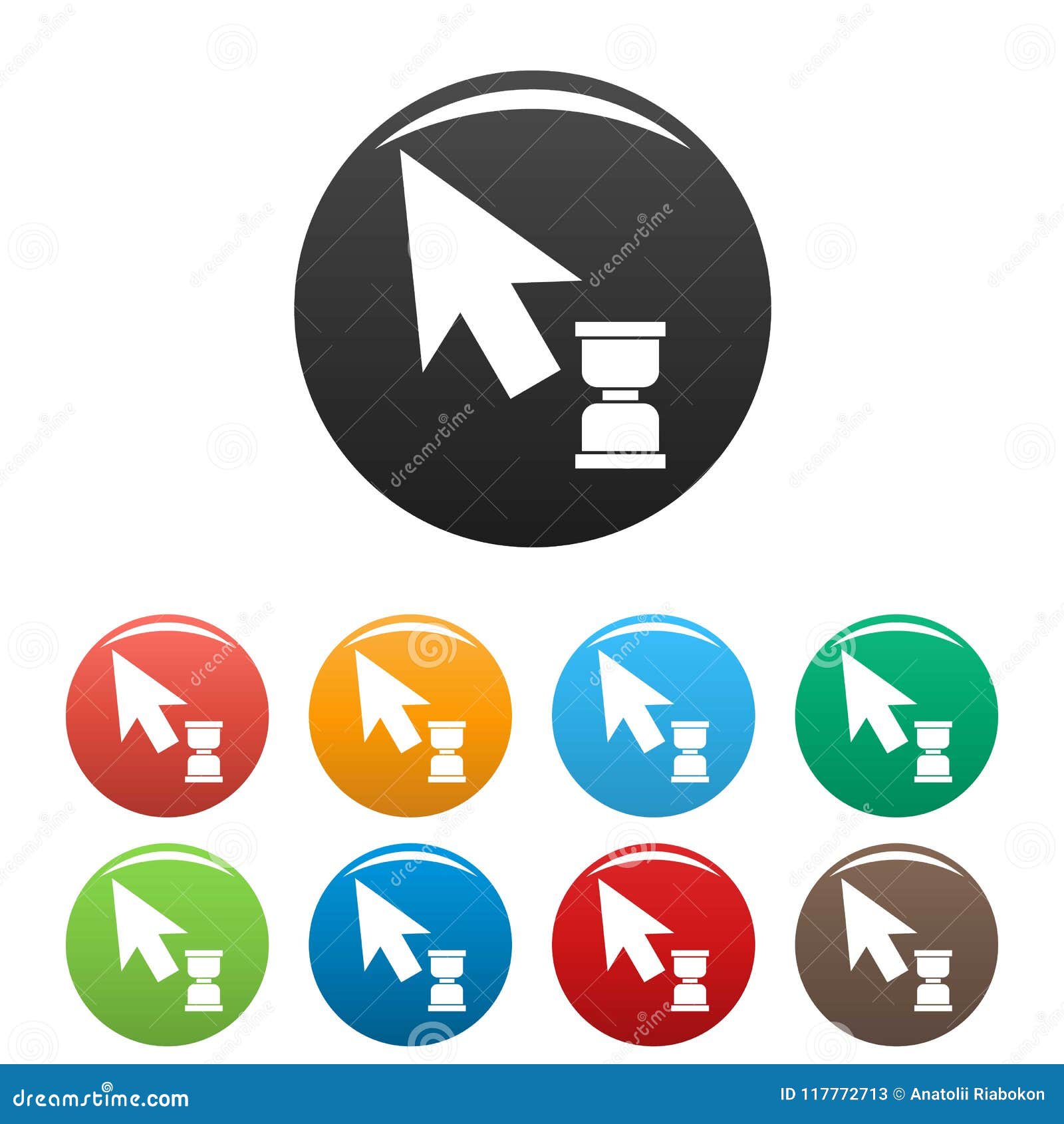 Cursor Wait Web Icons Set Color Vector Stock Vector - Illustration of ...