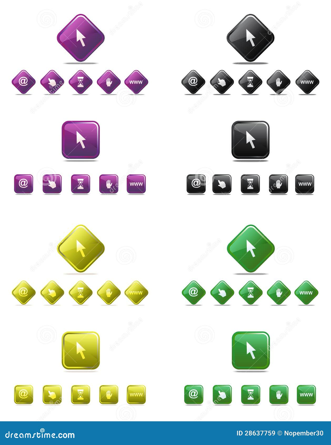 Cursor and Web Set stock vector. Illustration of finger - 28637759