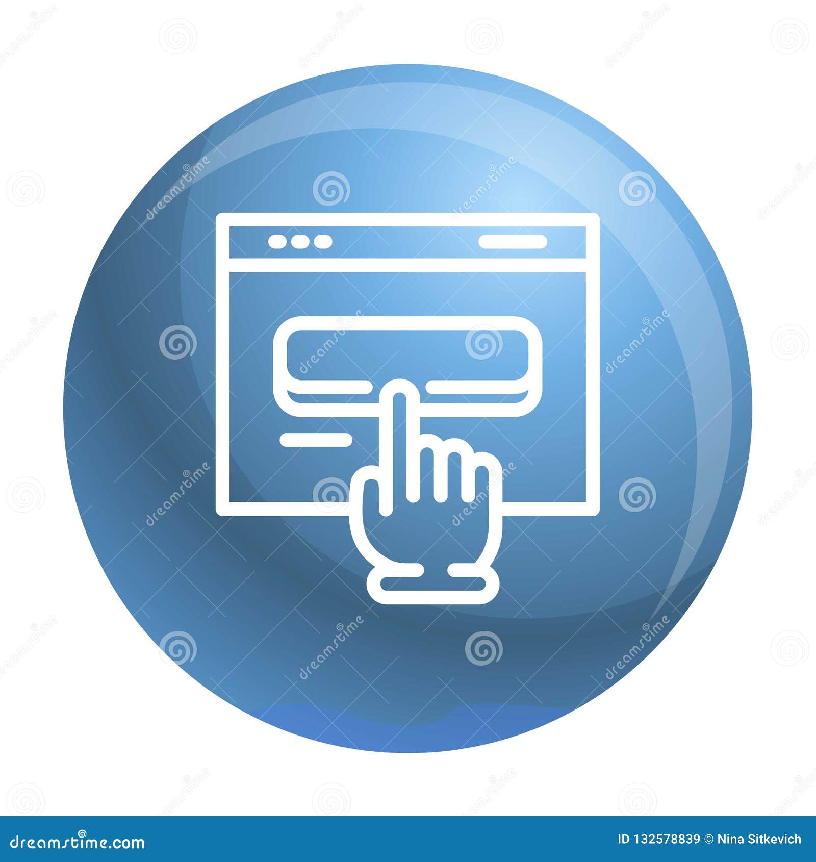 Cursor on Window Icon, Outline Style Stock Vector - Illustration of ...