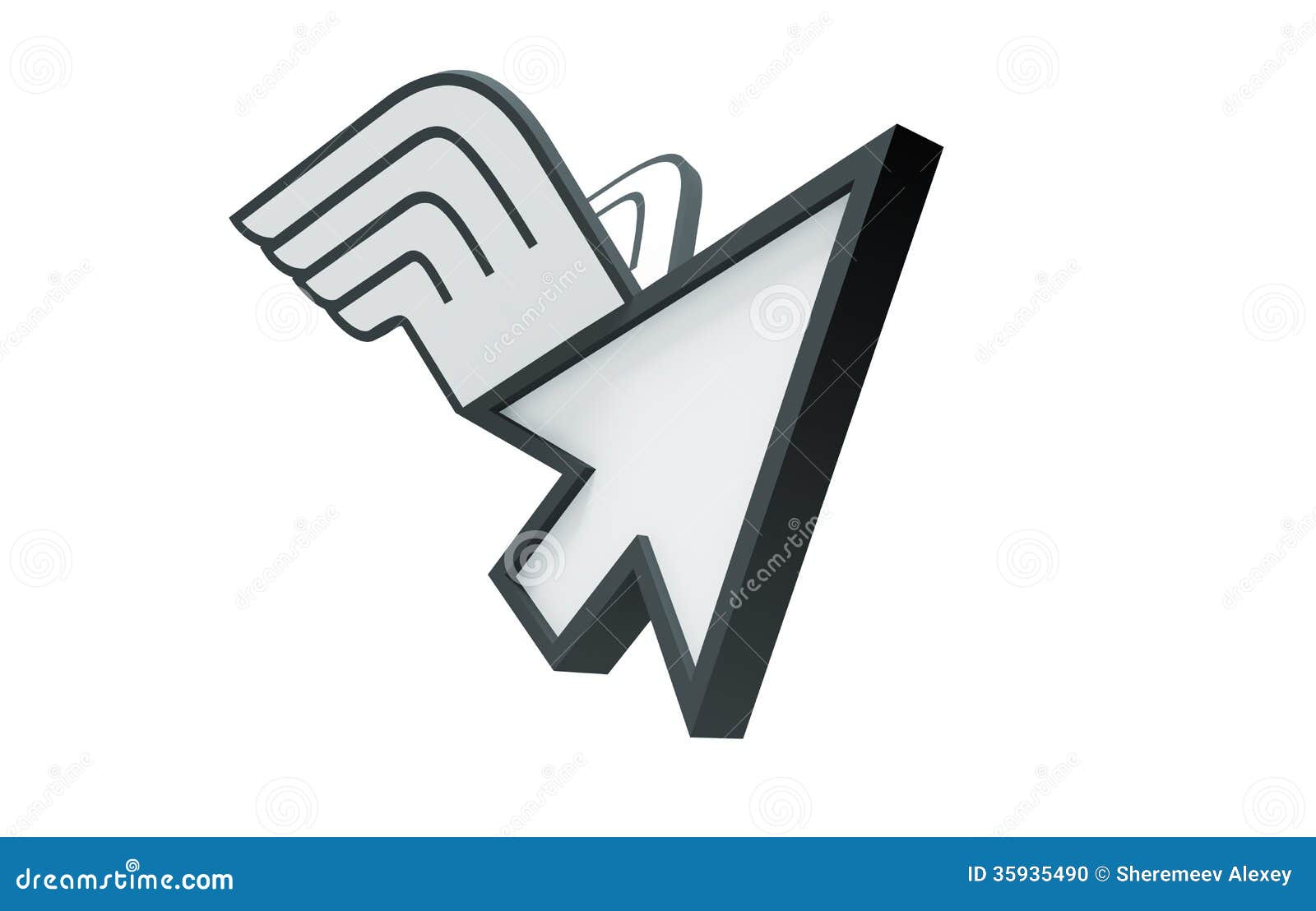 Cursor winged stock illustration. Illustration of finger - 35935490