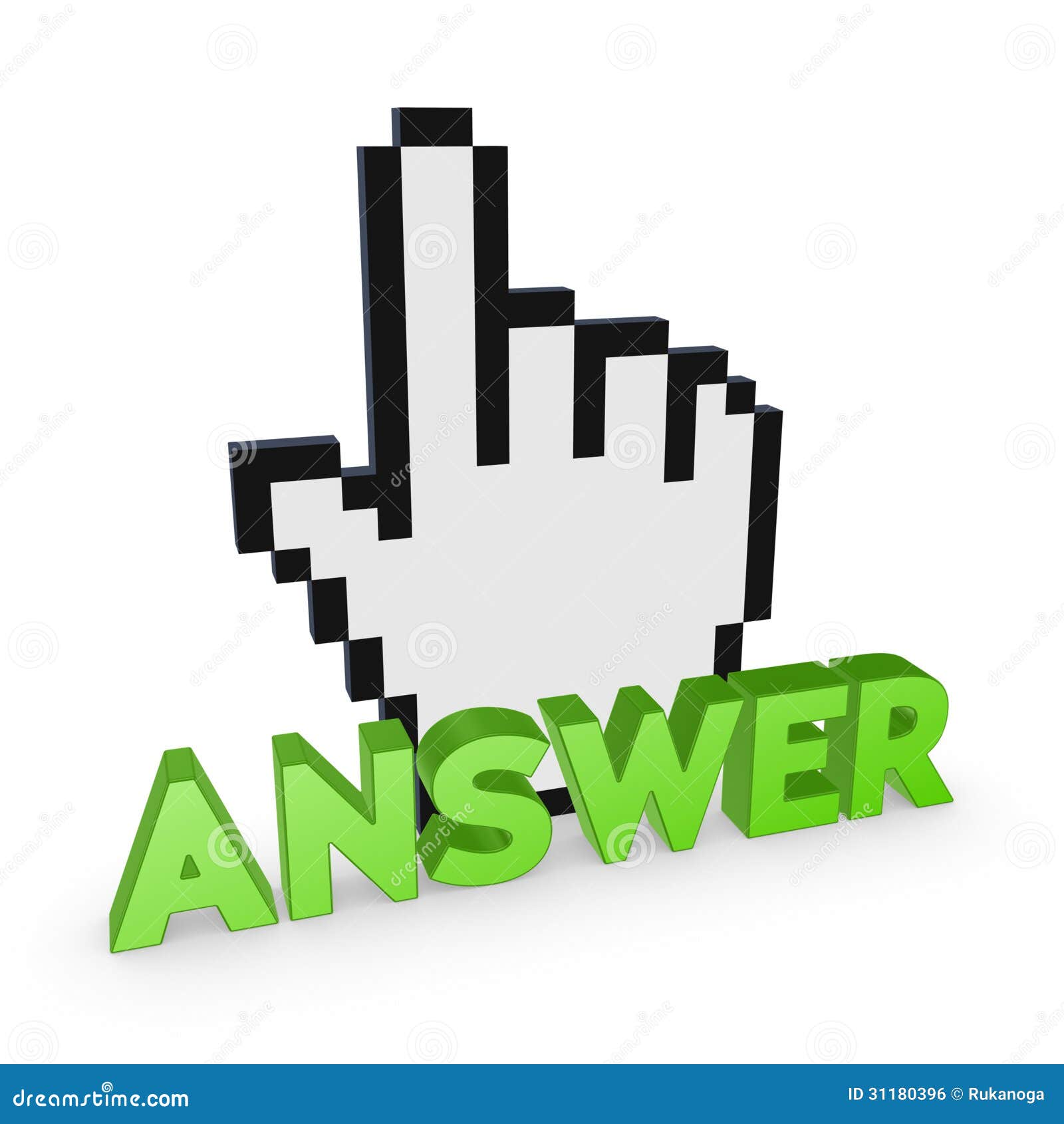 Cursor and word answer. stock illustration. Illustration of arrow ...