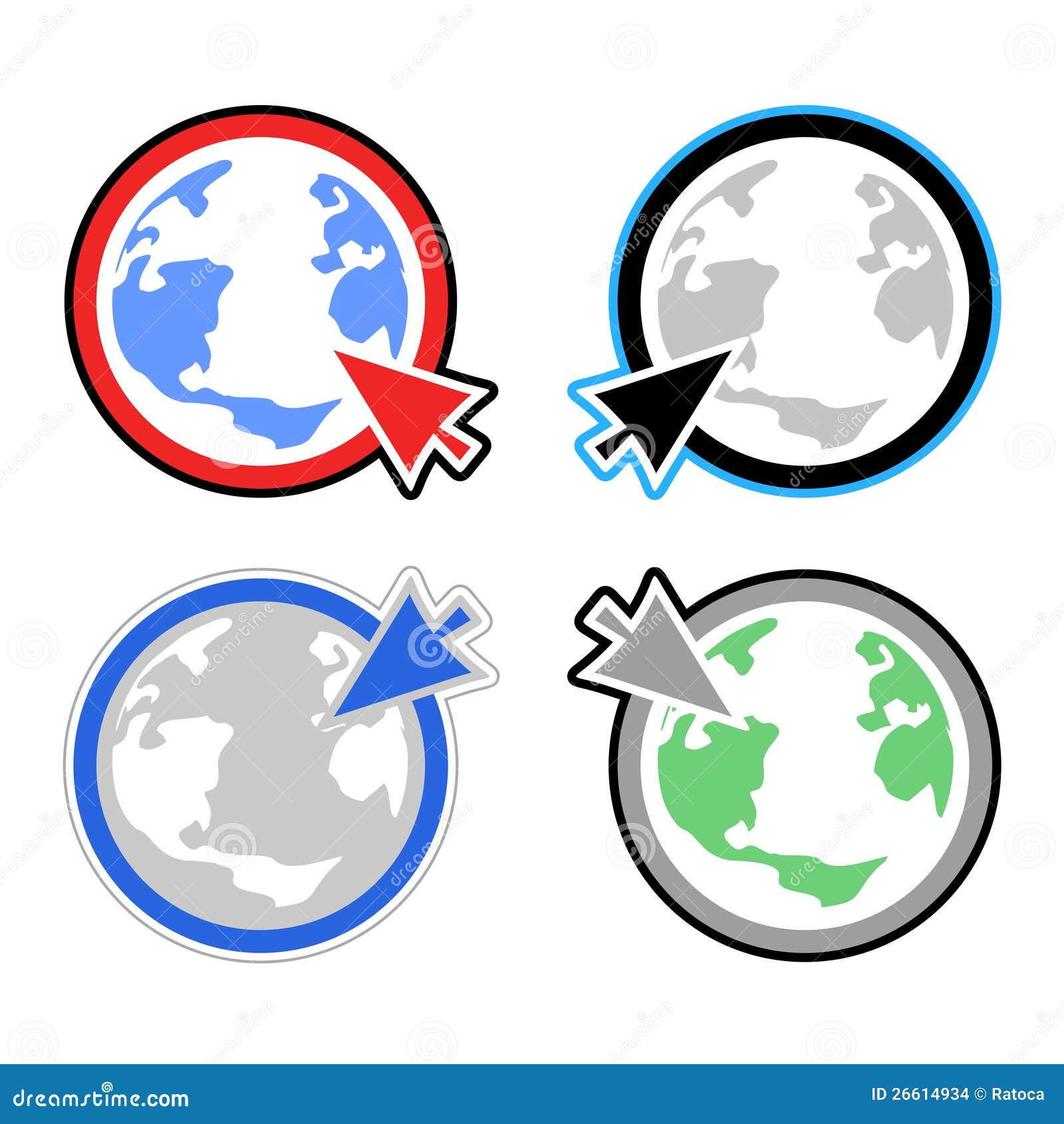 Cursor world button stock vector. Illustration of creative - 26614934