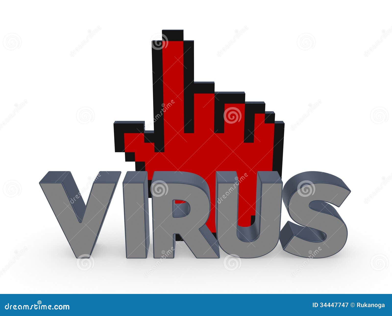 Cursor y palabra VIRUS. imagen de archivo. Imagen de mano - 34447747