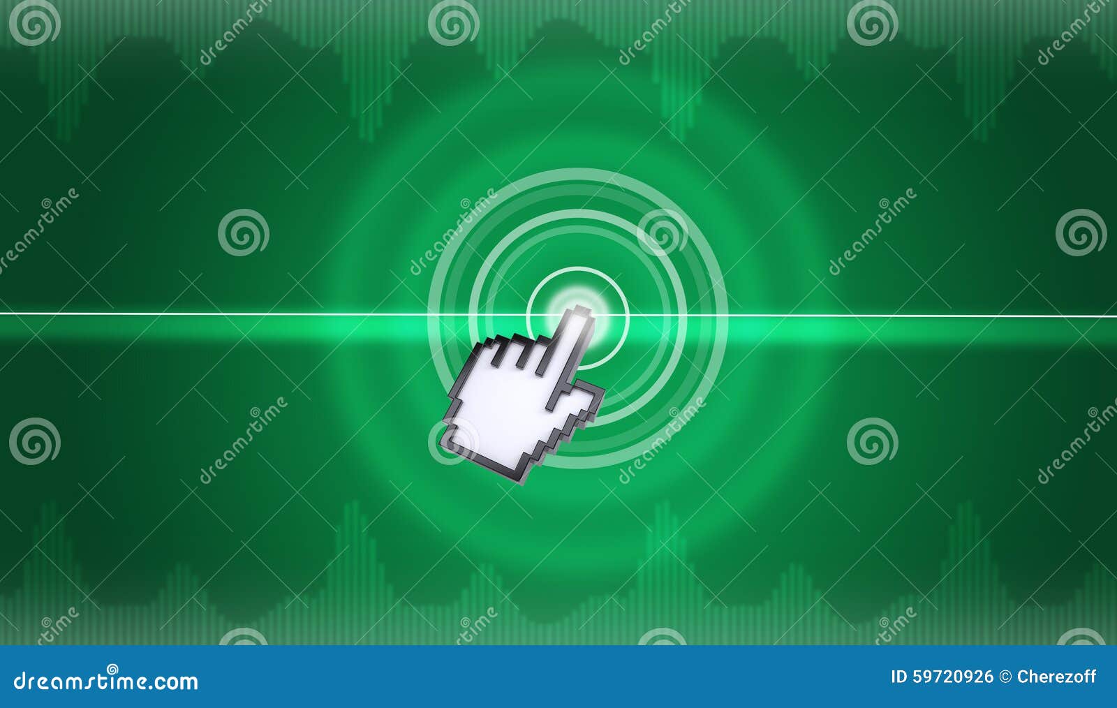 Cursore Che Clicca Sul Bottone Virtuale Illustrazione di Stock ...