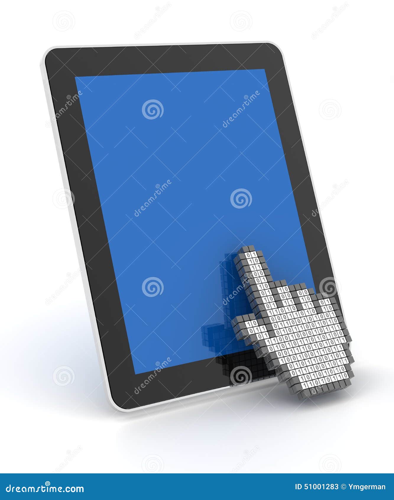 Cursore Della Mano Che Clicca Una Compressa Digitale Con Illustrazione ...