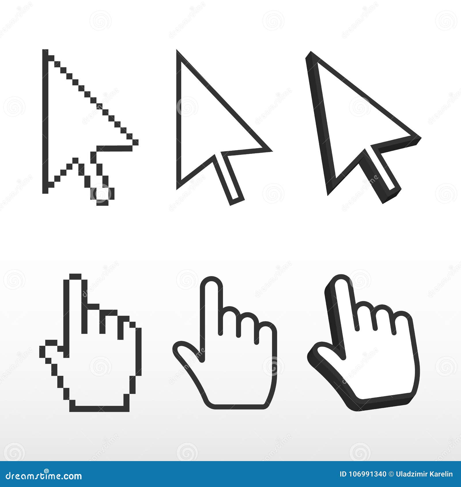 Cursori del topo del pixel illustrazione vettoriale. Illustrazione di ...