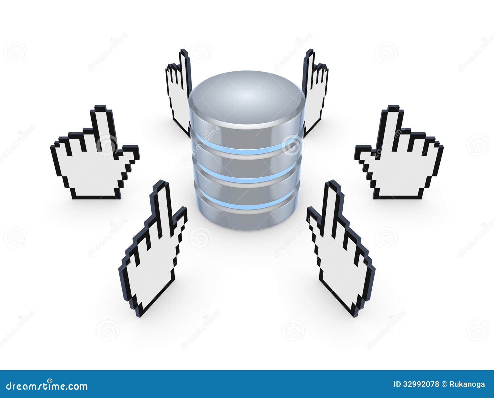 Cursors Around Symbol of Database. Stock Illustration - Illustration of ...