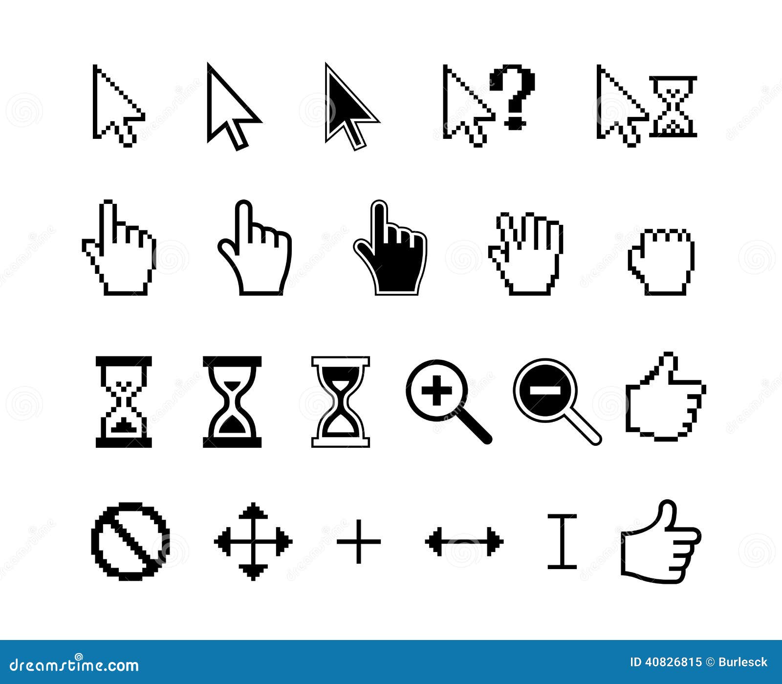 Cursors icons stock vector. Illustration of computer - 40826815