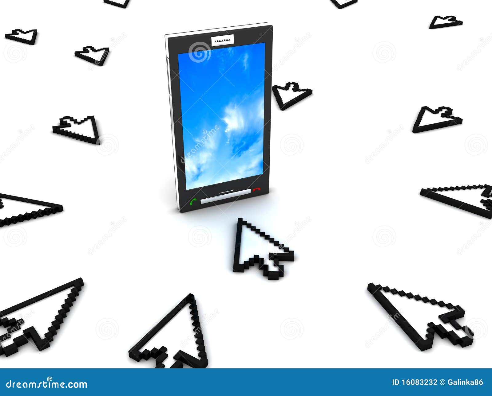 Cursors and Mobile phone stock illustration. Illustration of shopping ...