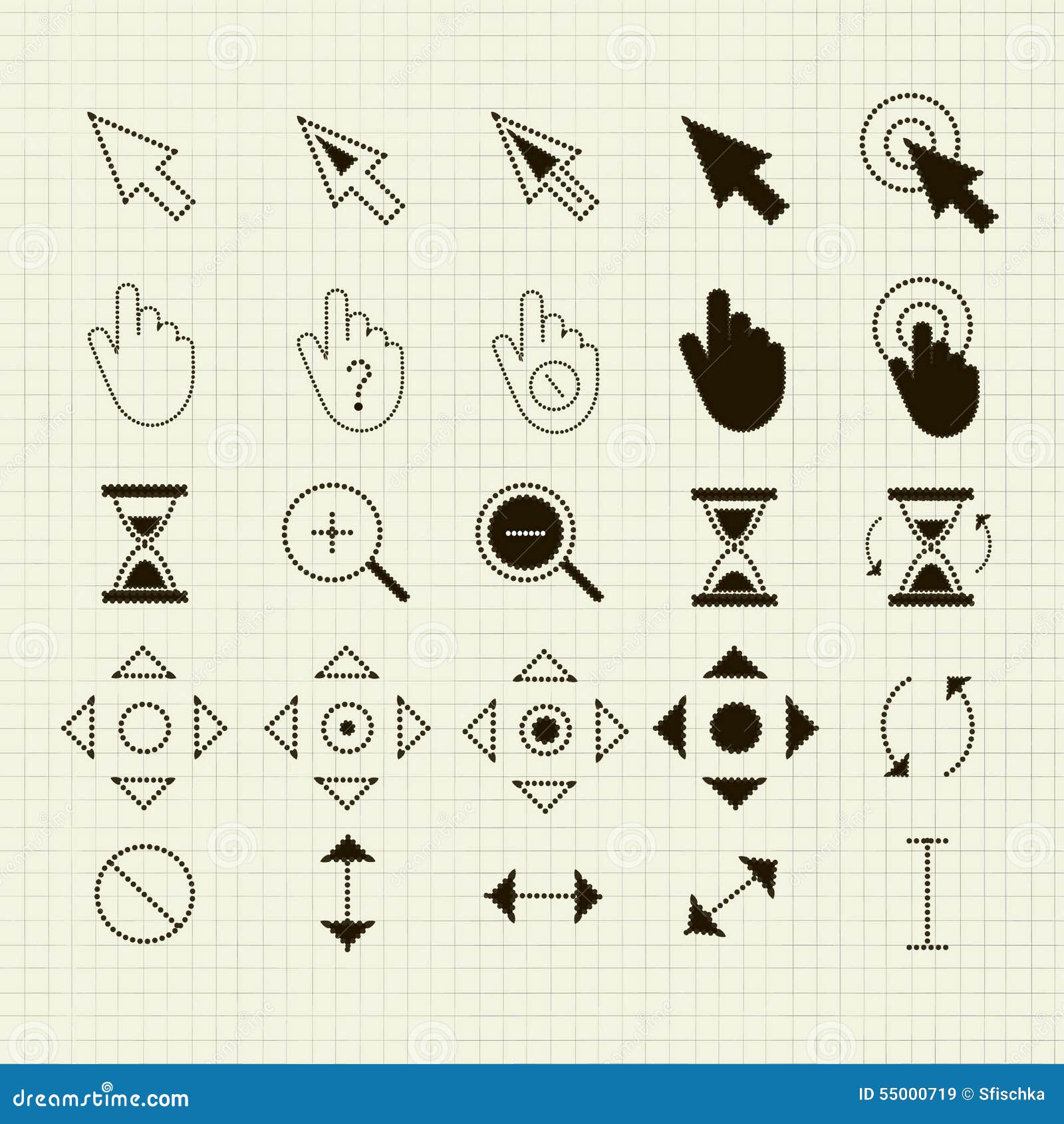 Cursors of the Points 25 Pieces Stock Vector - Illustration of ...