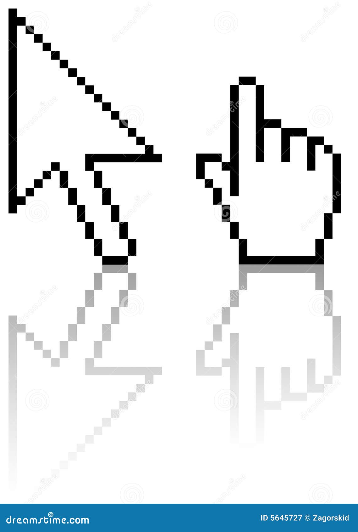 Cursors with reflection stock illustration. Illustration of click - 5645727