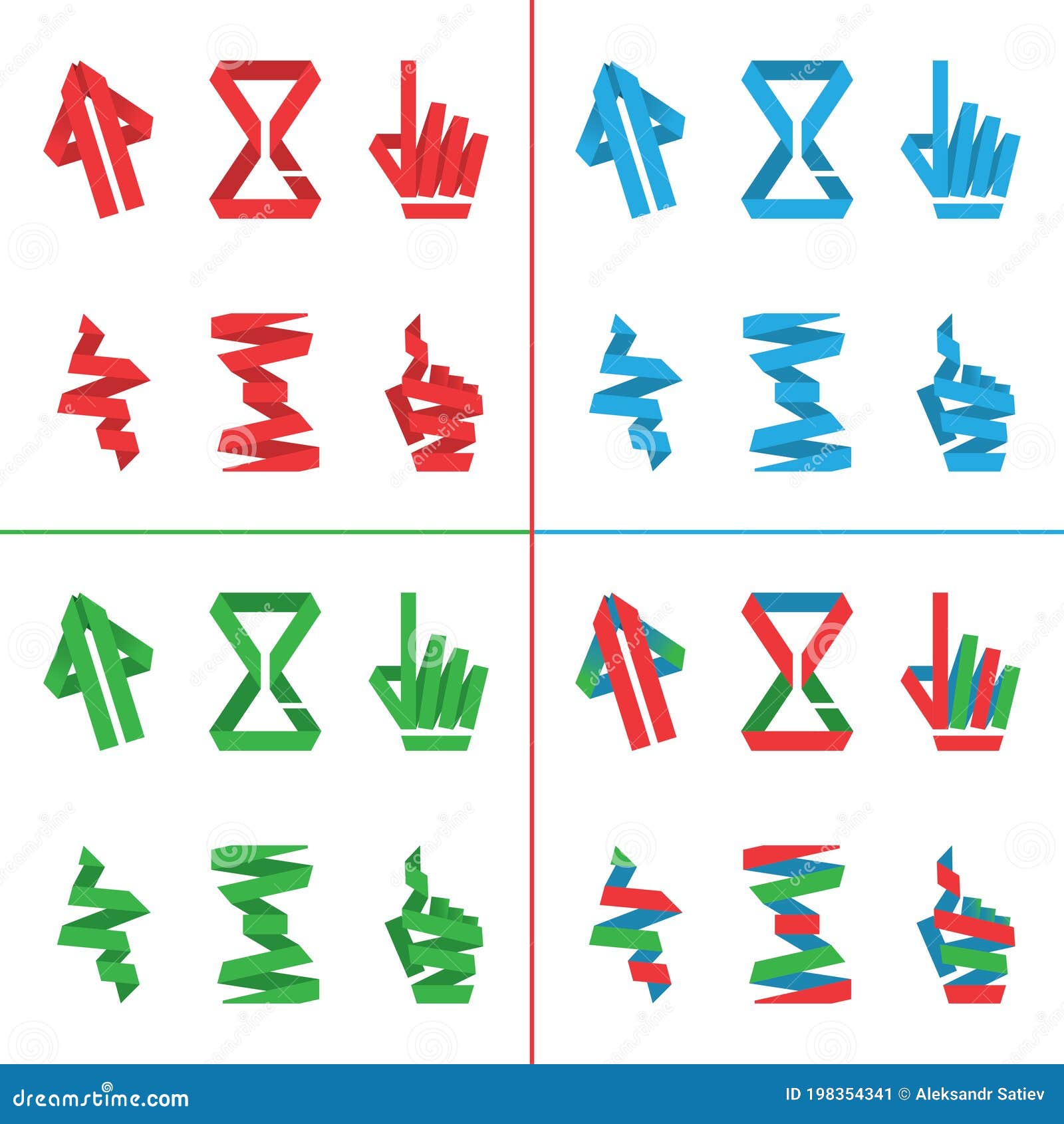 Cursors ribbon 1 stock vector. Illustration of isolated - 198354341