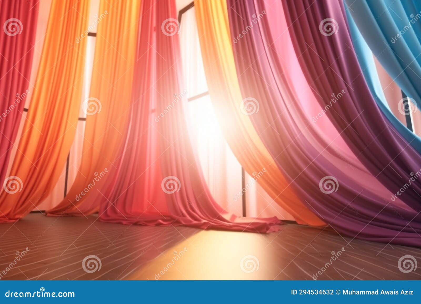 Curtain in Bright Interior with Sun Flare Stock Photo - Image of ...