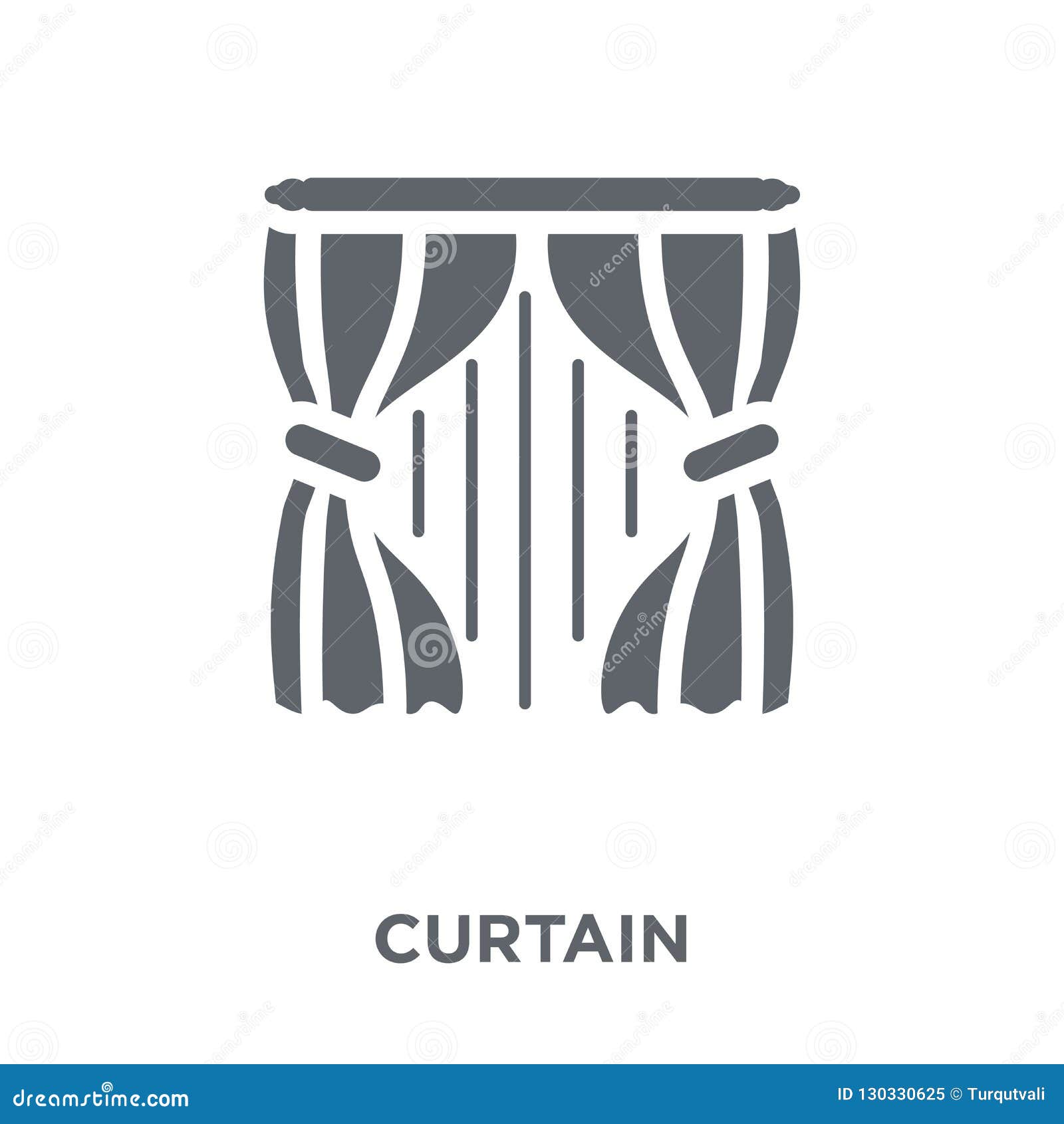 Curtain Icon from Collection. Stock Vector - Illustration of elegance ...