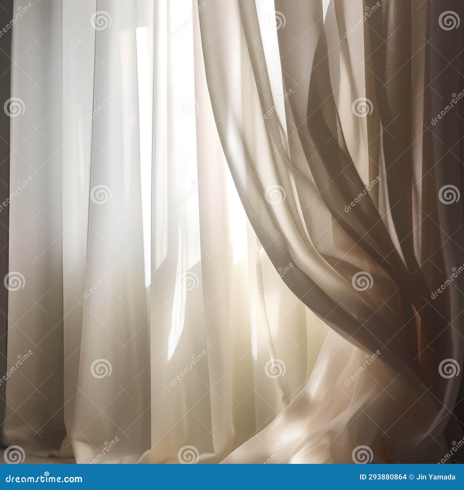 Curtain with Light from the Window. 3d Render Illustration Stock ...