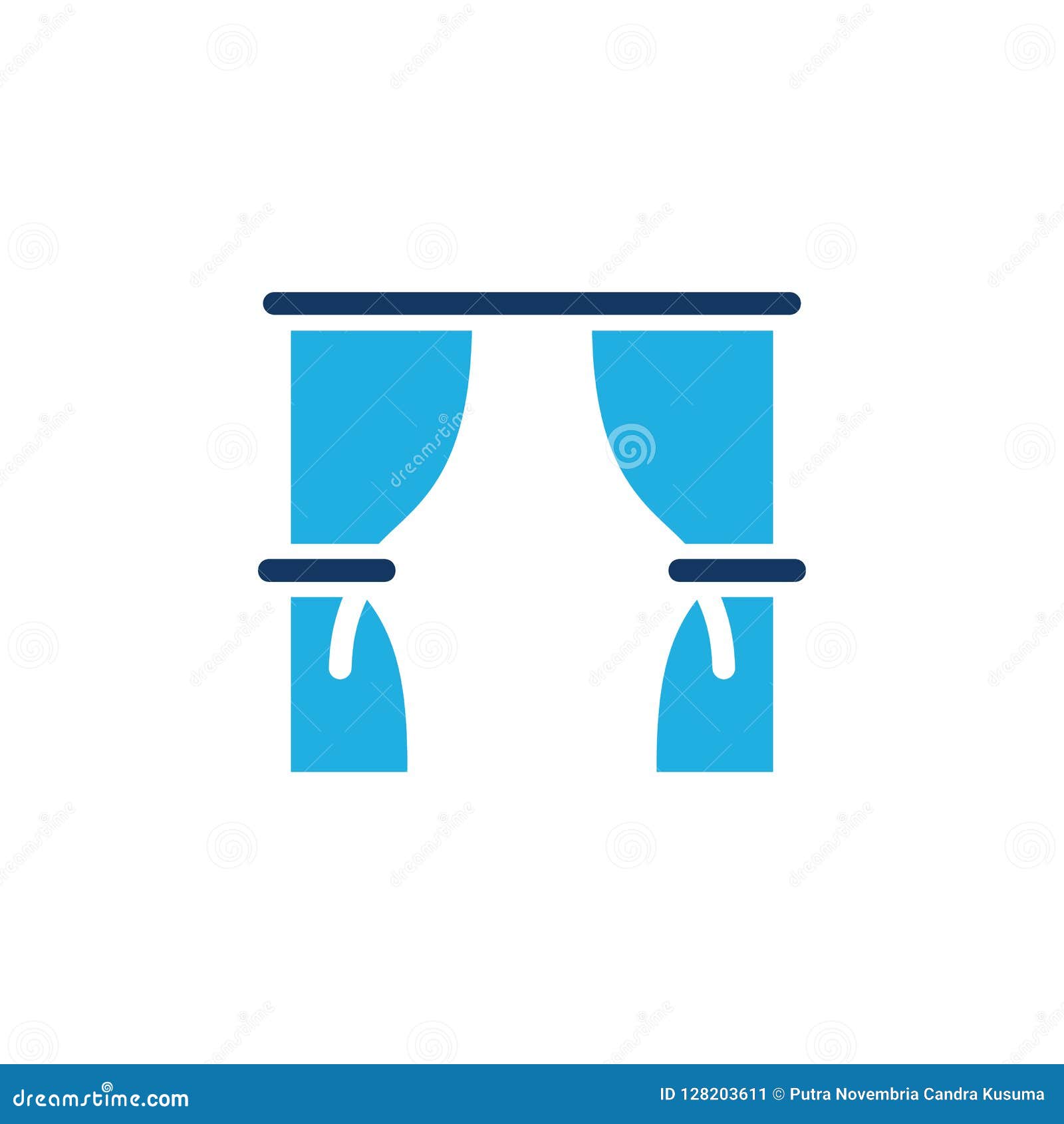Curtain Logo Icon Design stock vector. Illustration of design - 128203611