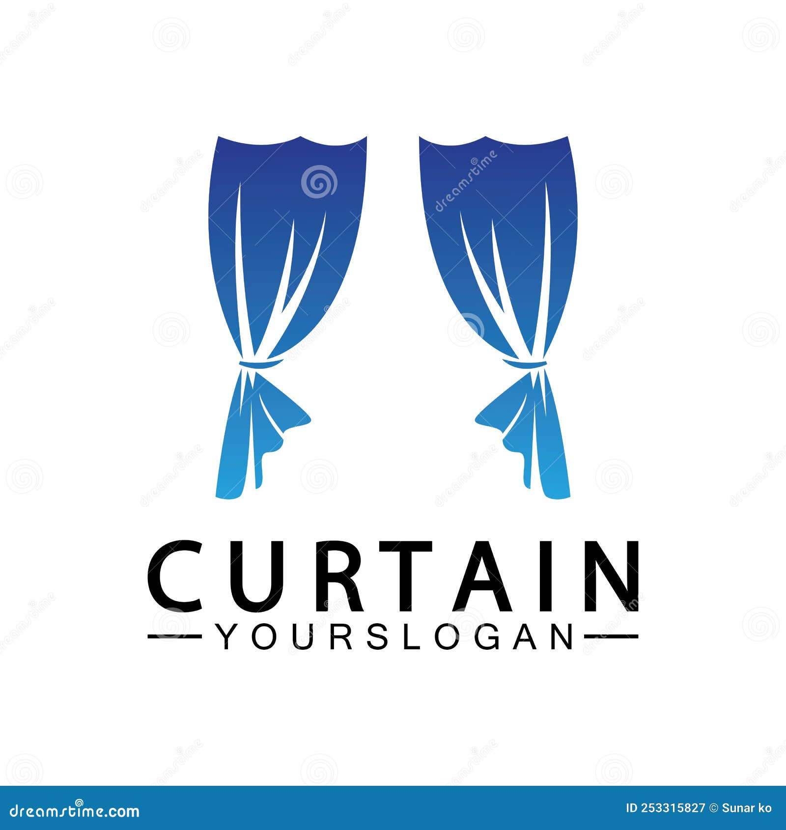 Curtain Logo Vector Illustration Design Template Stock Vector ...