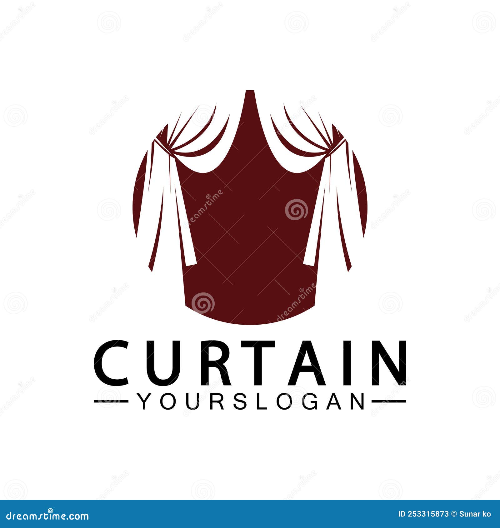 Curtain Logo Vector Illustration Design Template Stock Vector ...