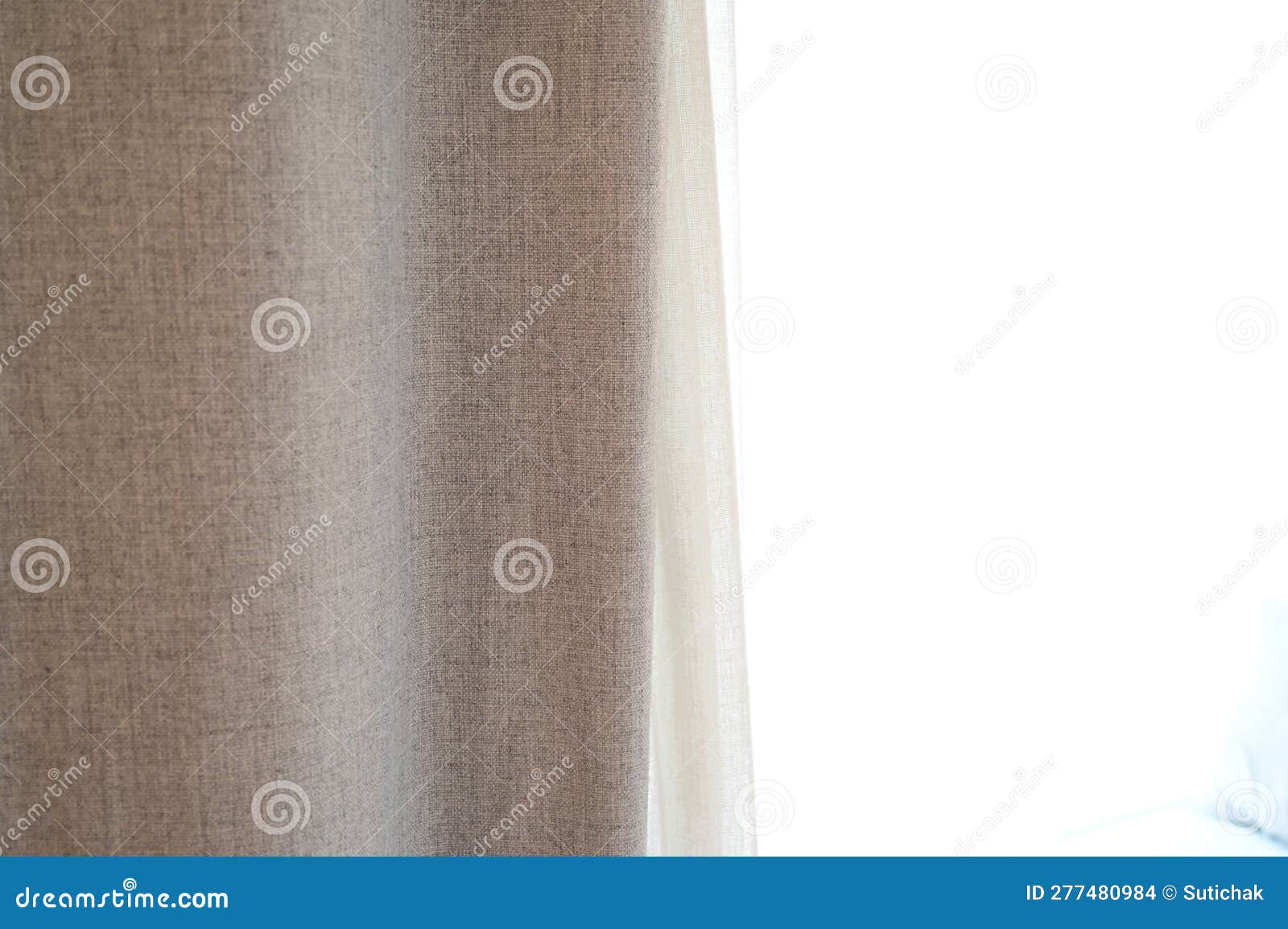 Close Up Blank Curtain in the Room, Interior Design Stock Photo - Image ...