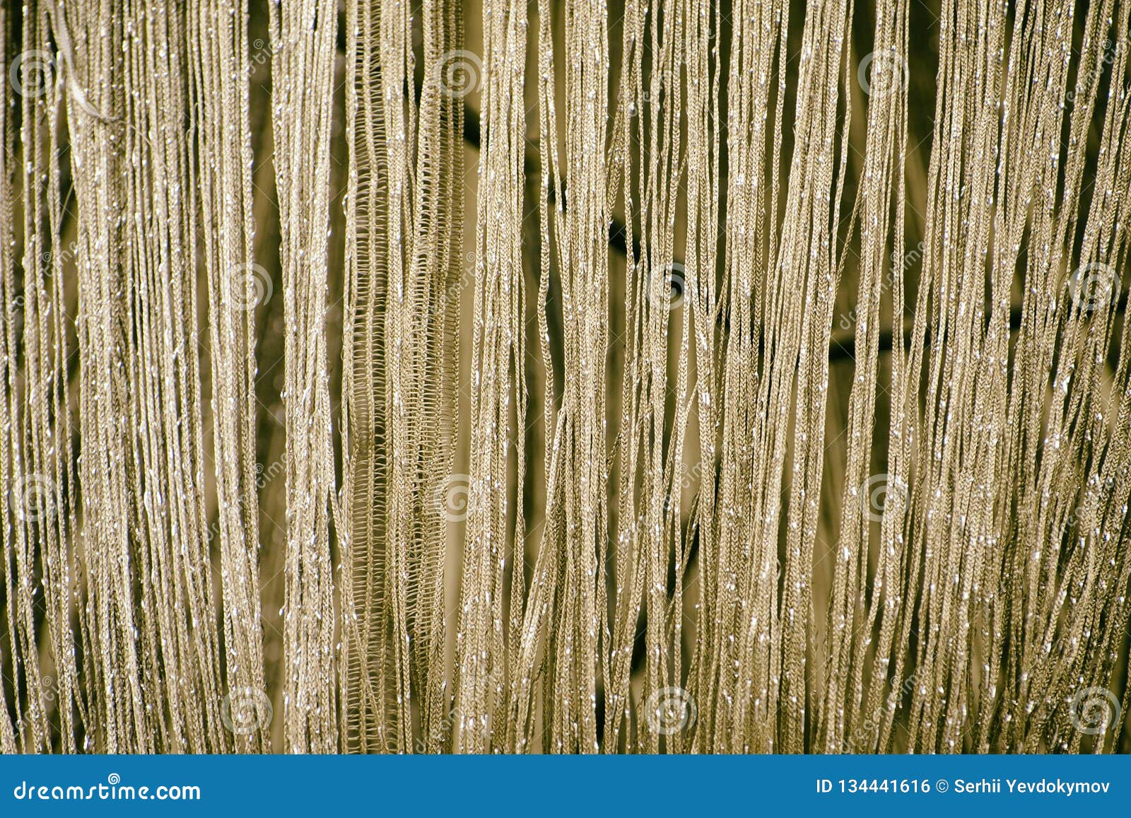 Curtain of Shiny Metallic Gold Chains. Texture Stock Photo - Image of ...