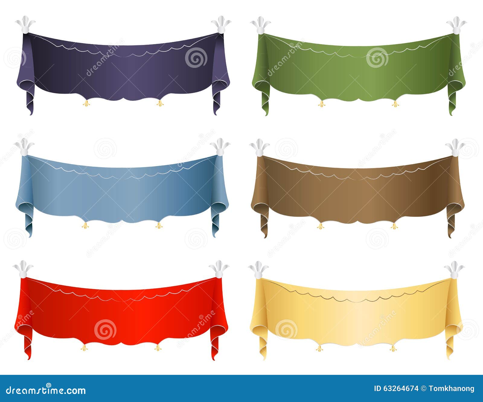 Curtain Signs for Place Text Vector Set. Stock Vector - Illustration of ...