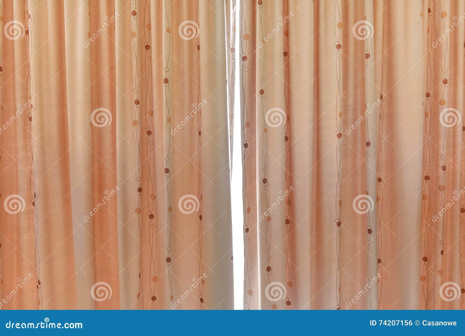 Curtain Slightly Open in the Comfortable Room Stock Photo - Image of ...