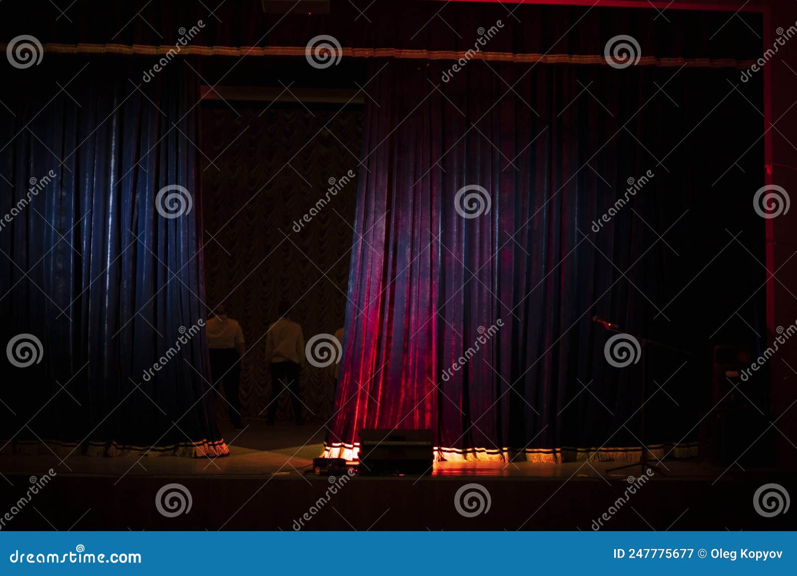 Curtain on Stage. Closing Curtain after Performance Stock Image - Image ...