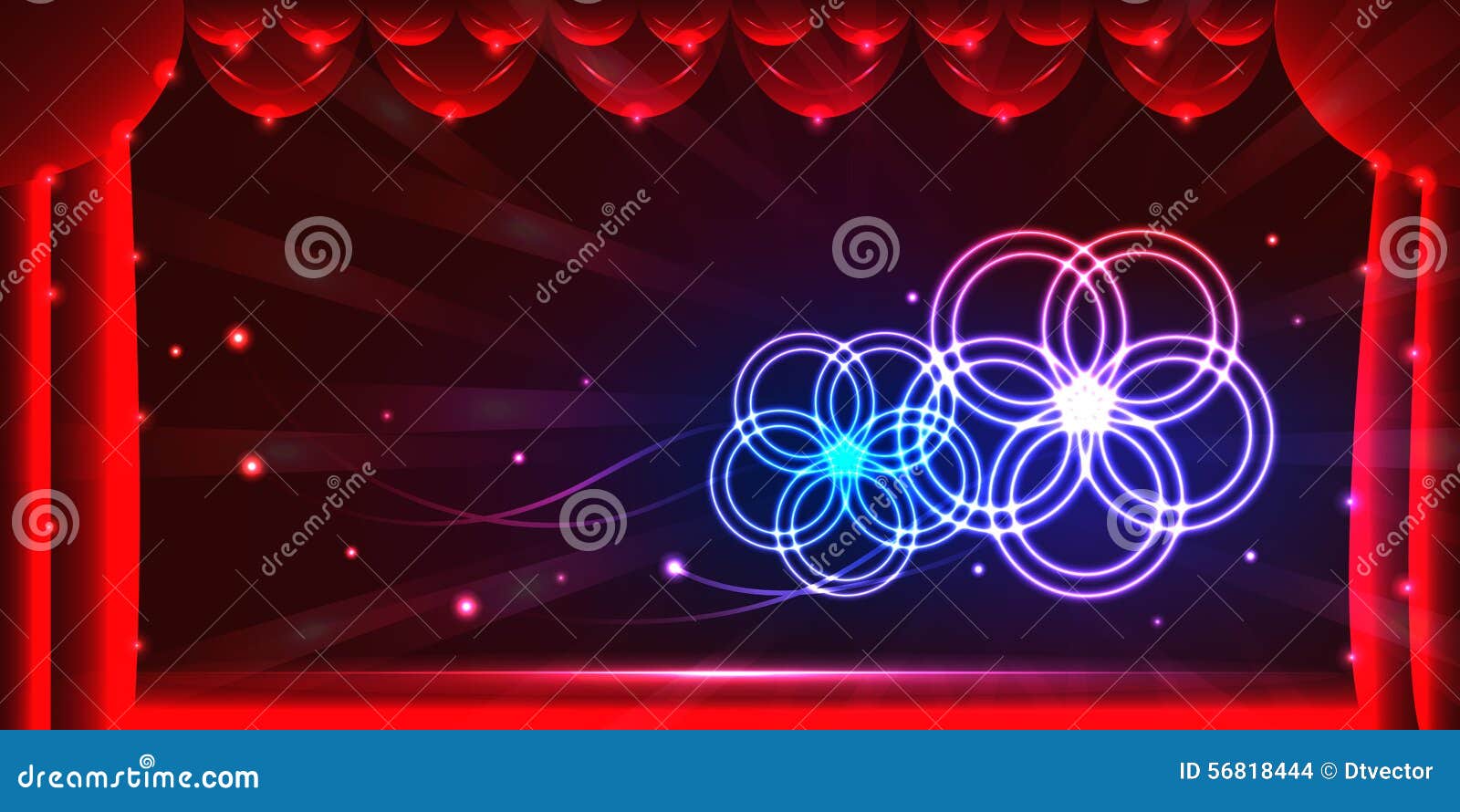 Curtain Stage Effect Banner Stock Vector - Illustration of cinema ...