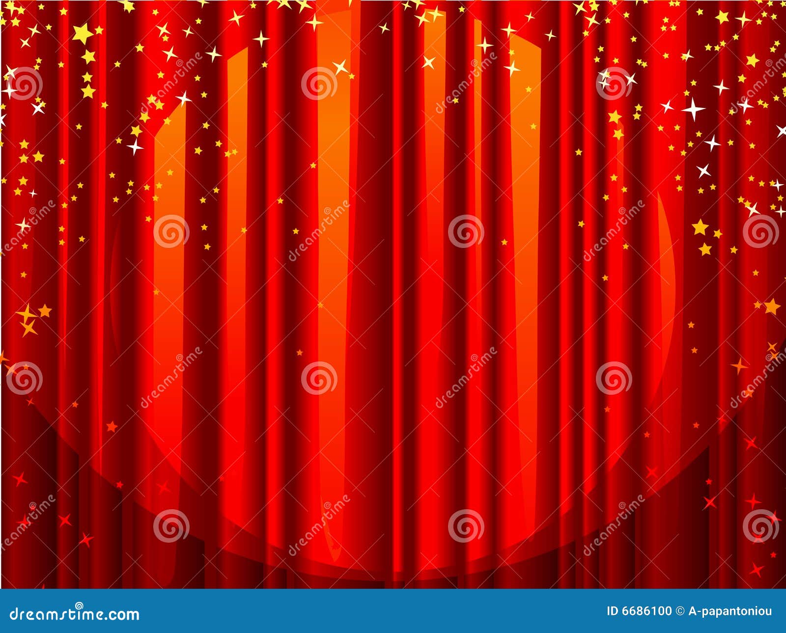 Curtain and Stars stock vector. Illustration of spotlight - 6686100