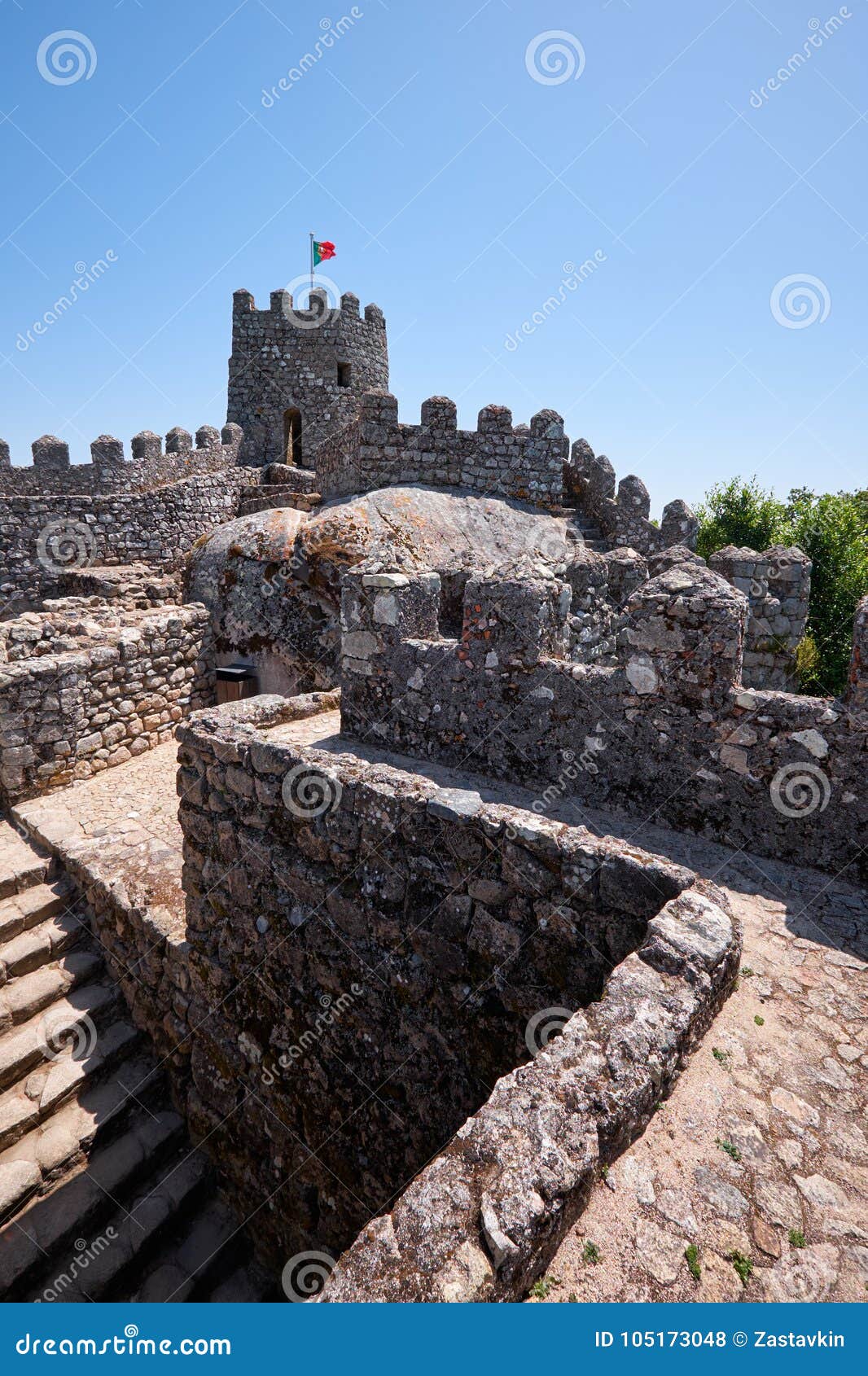 The Curtain Walls and Solid Tower of the Castle of the Moors. S Stock ...