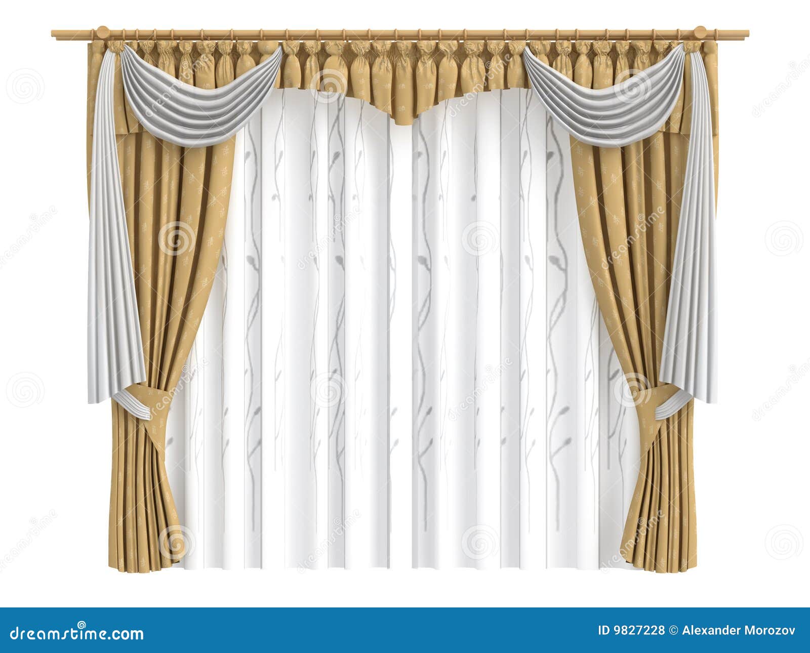Curtains stock illustration. Illustration of home, adorning - 9827228