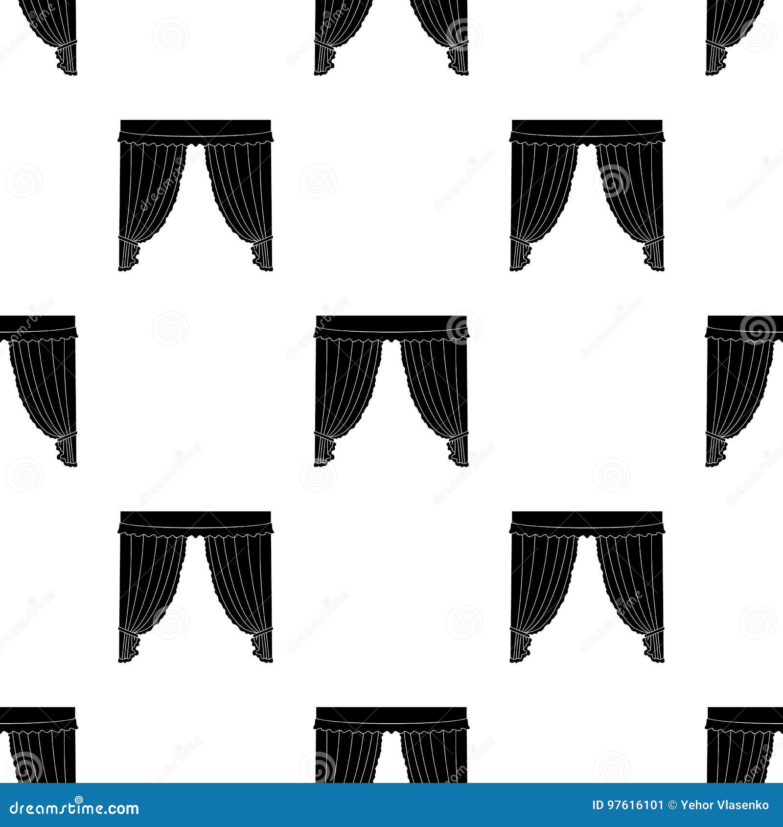 Curtains with Drapery on the Cornice.Curtains Single Icon in Black ...