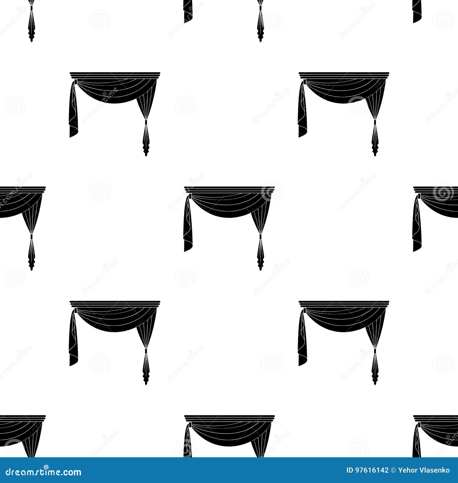 Curtains with Drapery on the Cornice.Curtains Single Icon in Black ...