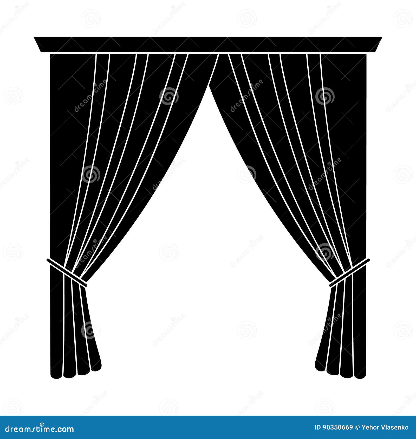 Curtains with Drapery on the Cornice.Curtains Single Icon in Blake ...