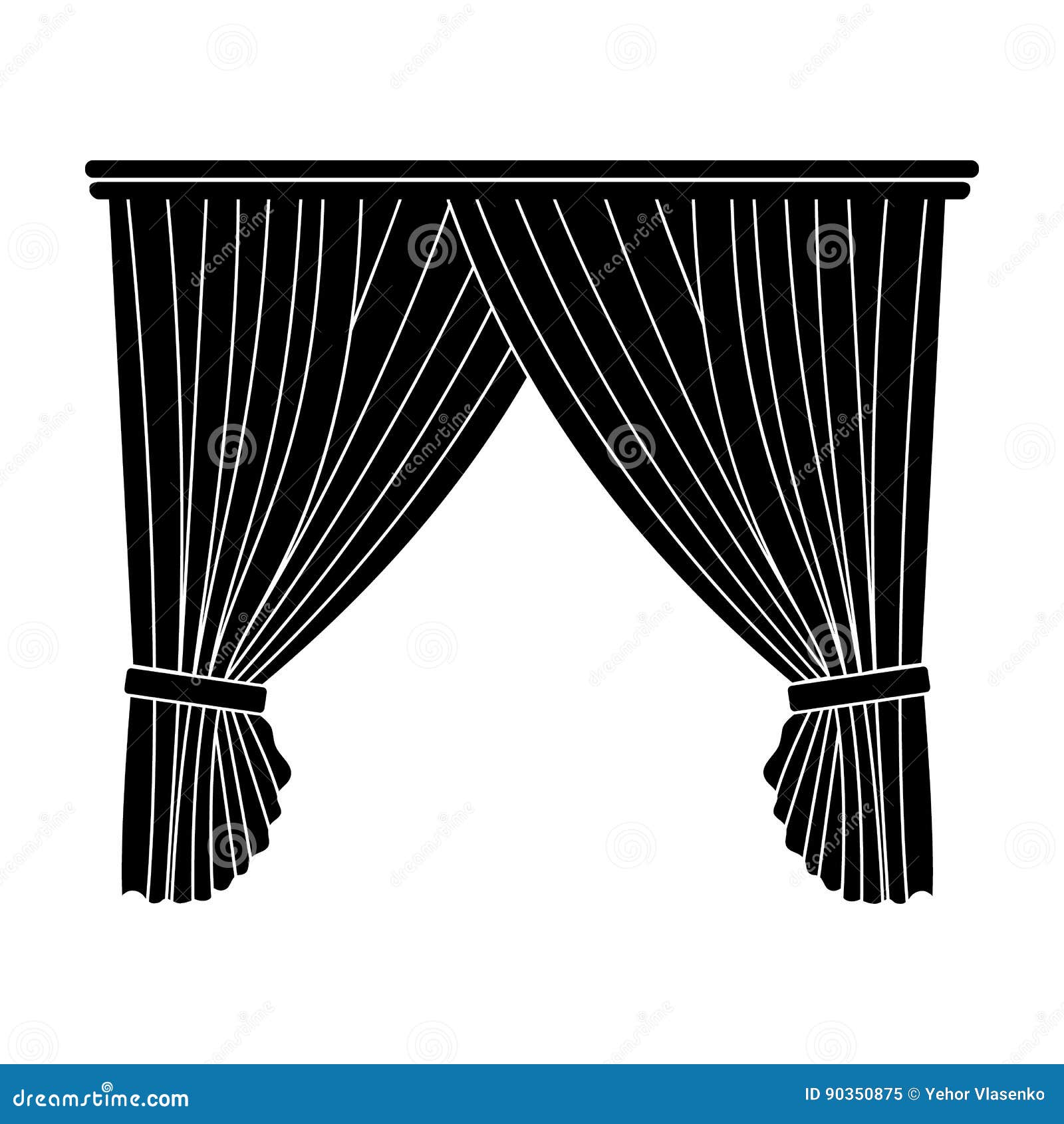 Curtains with Drapery on the Cornice.Curtains Single Icon in Blake ...