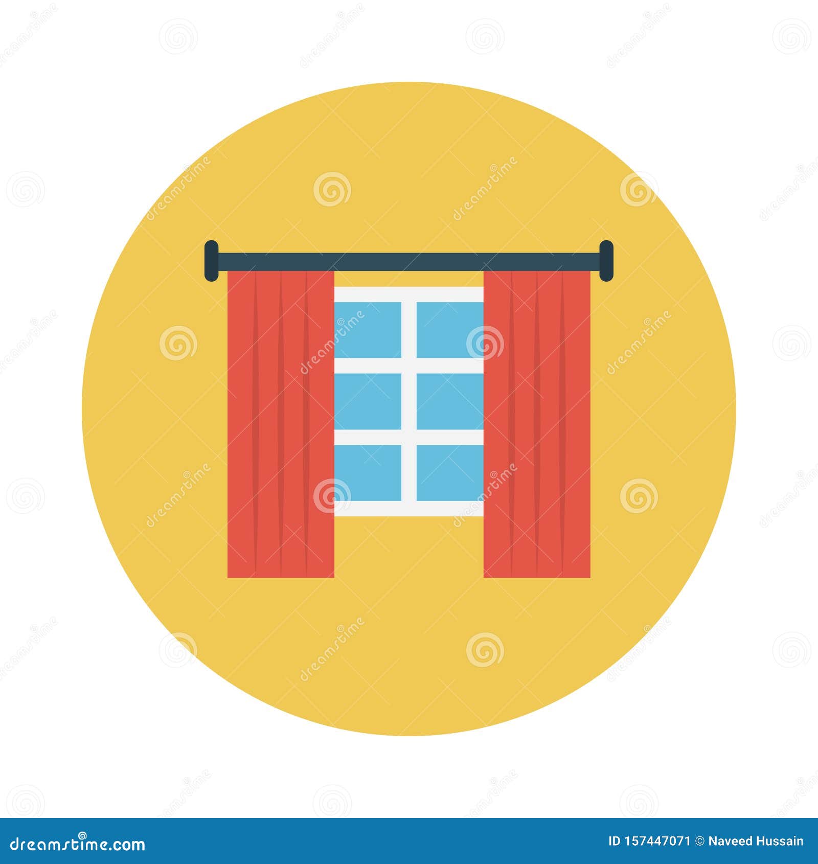 Curtains flat vector icon stock illustration. Illustration of isolated ...