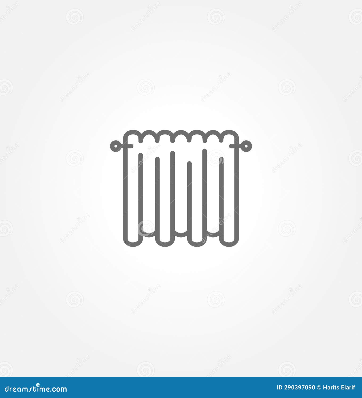 Curtains Flat Line Icon. Bathroom Curtain Sign. Thin Linear Logo for ...