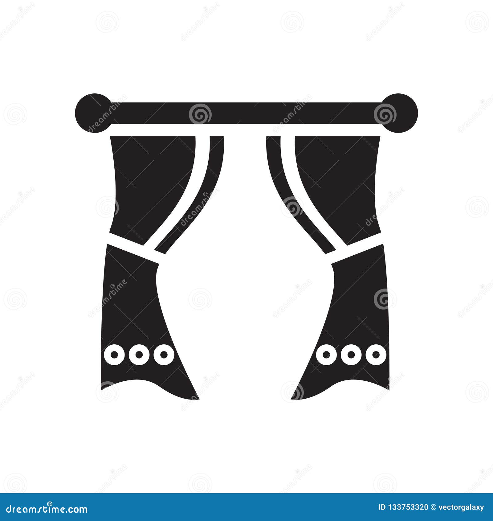Curtains Icon Vector Isolated on White Background, Curtains Sign Stock ...