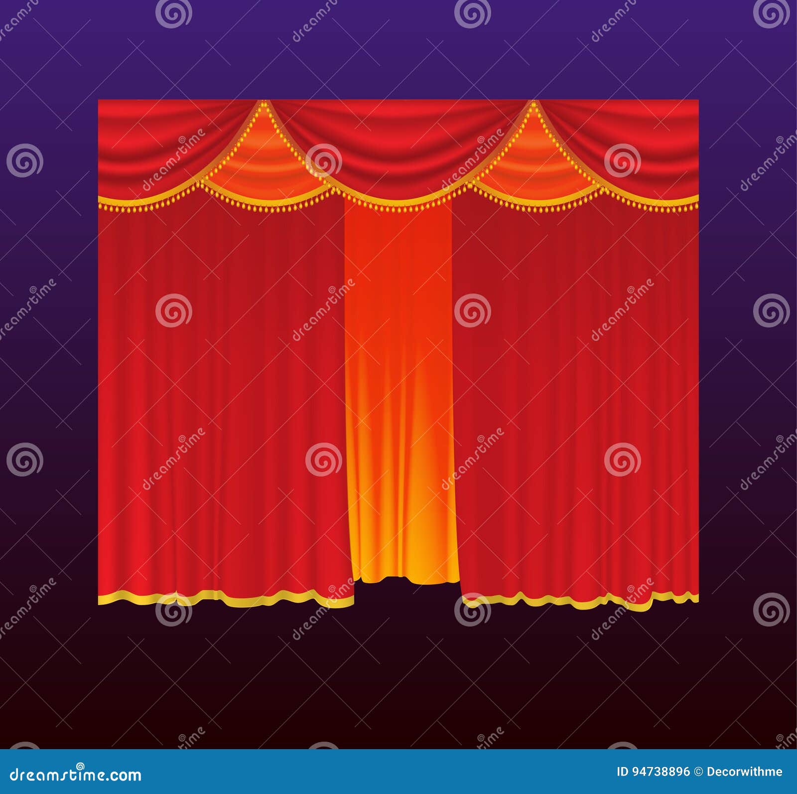 Curtains - Realistic Vector Red Drapes Illustration Stock Vector ...