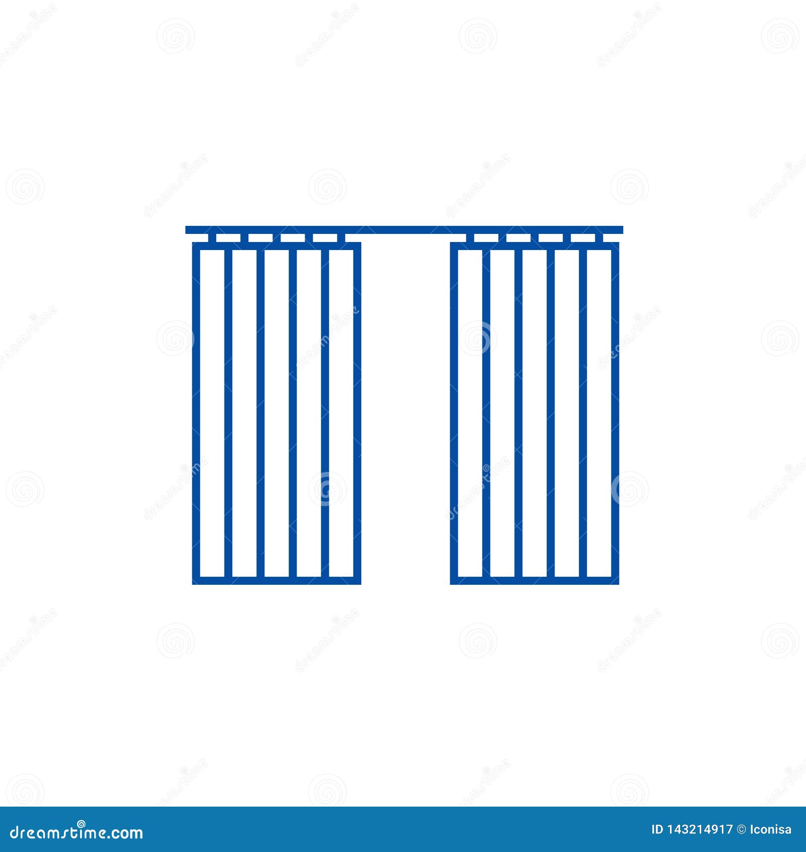 Curtains Sign Line Icon Concept. Curtains Sign Flat Vector Symbol, Sign ...