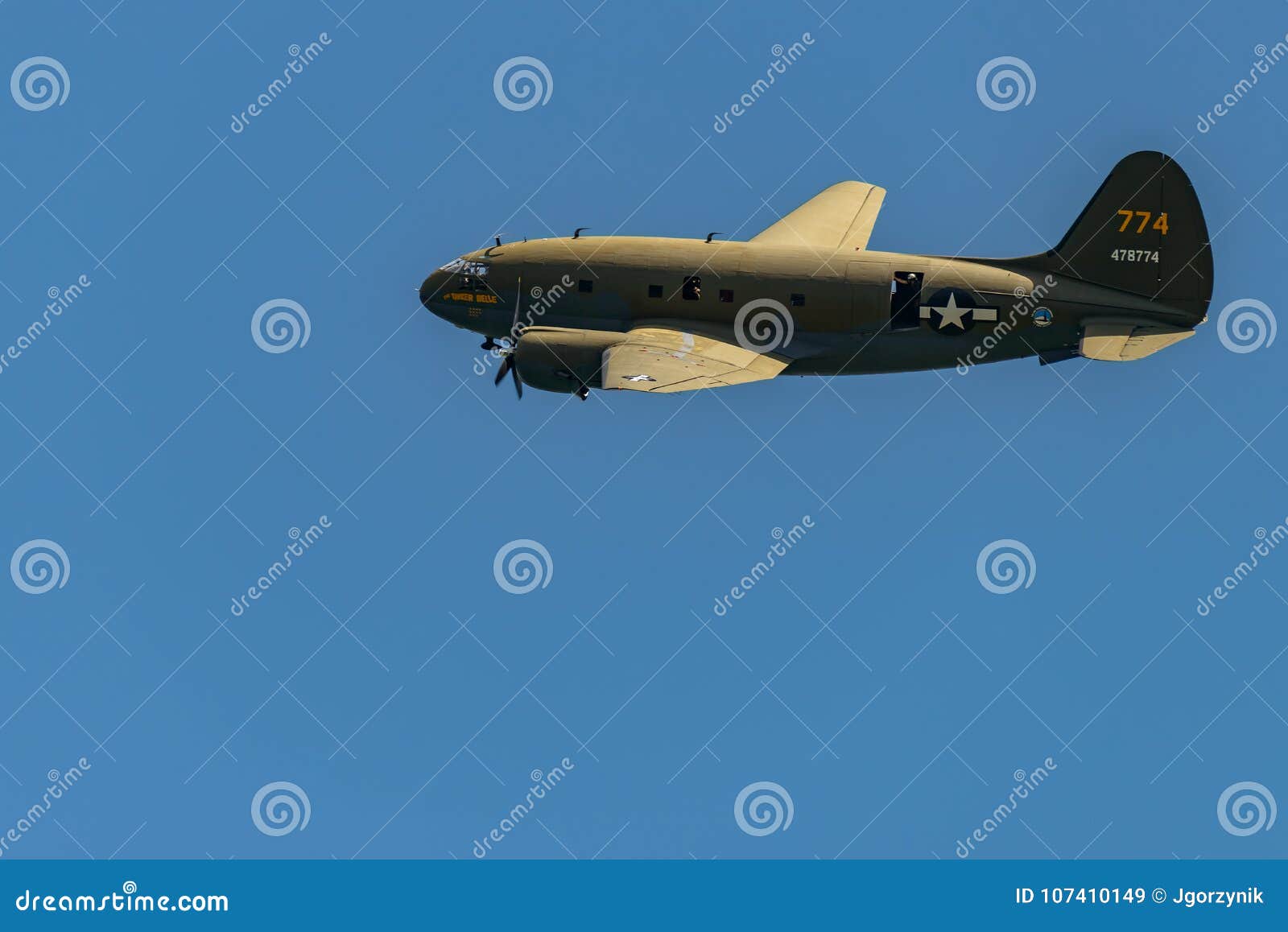 CURTISS C-46 `COMMANDO``TINKER BELLE Editorial Stock Image - Image of ...