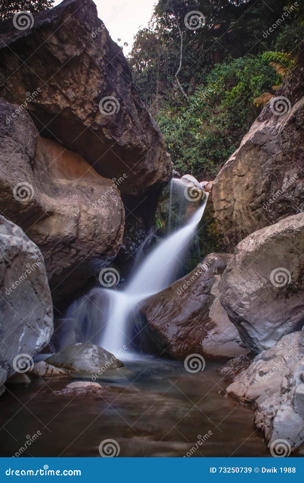 Curug barong waterfall stock image. Image of river, ravine - 73250739