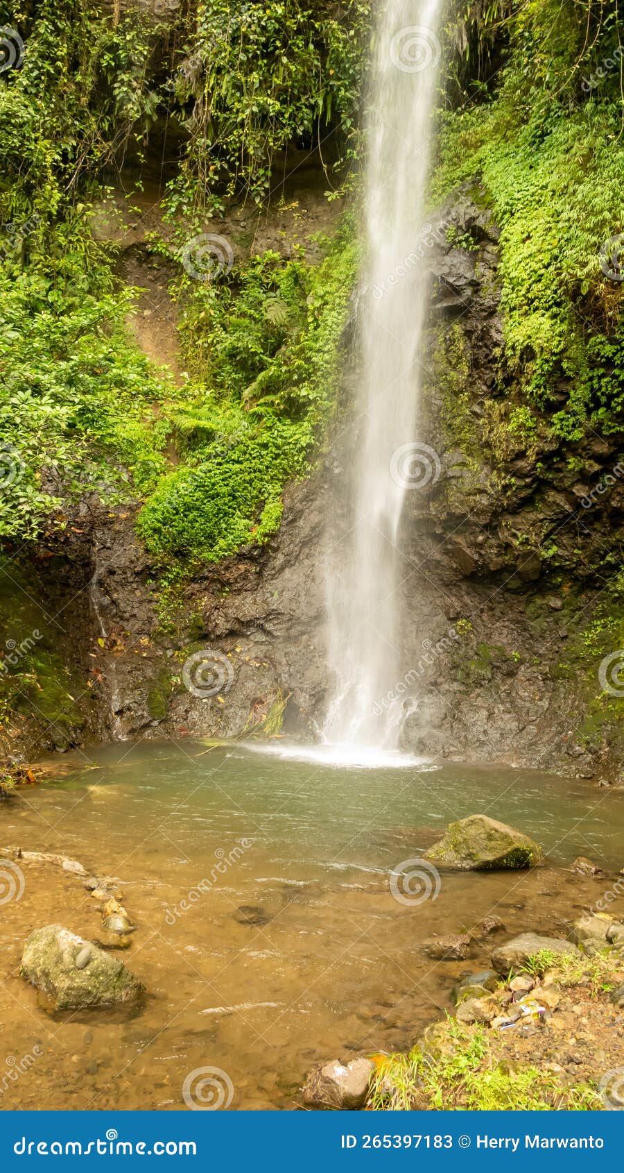 CURUG CERET WATERFALL stock image. Image of jungle, cianjur - 265397183