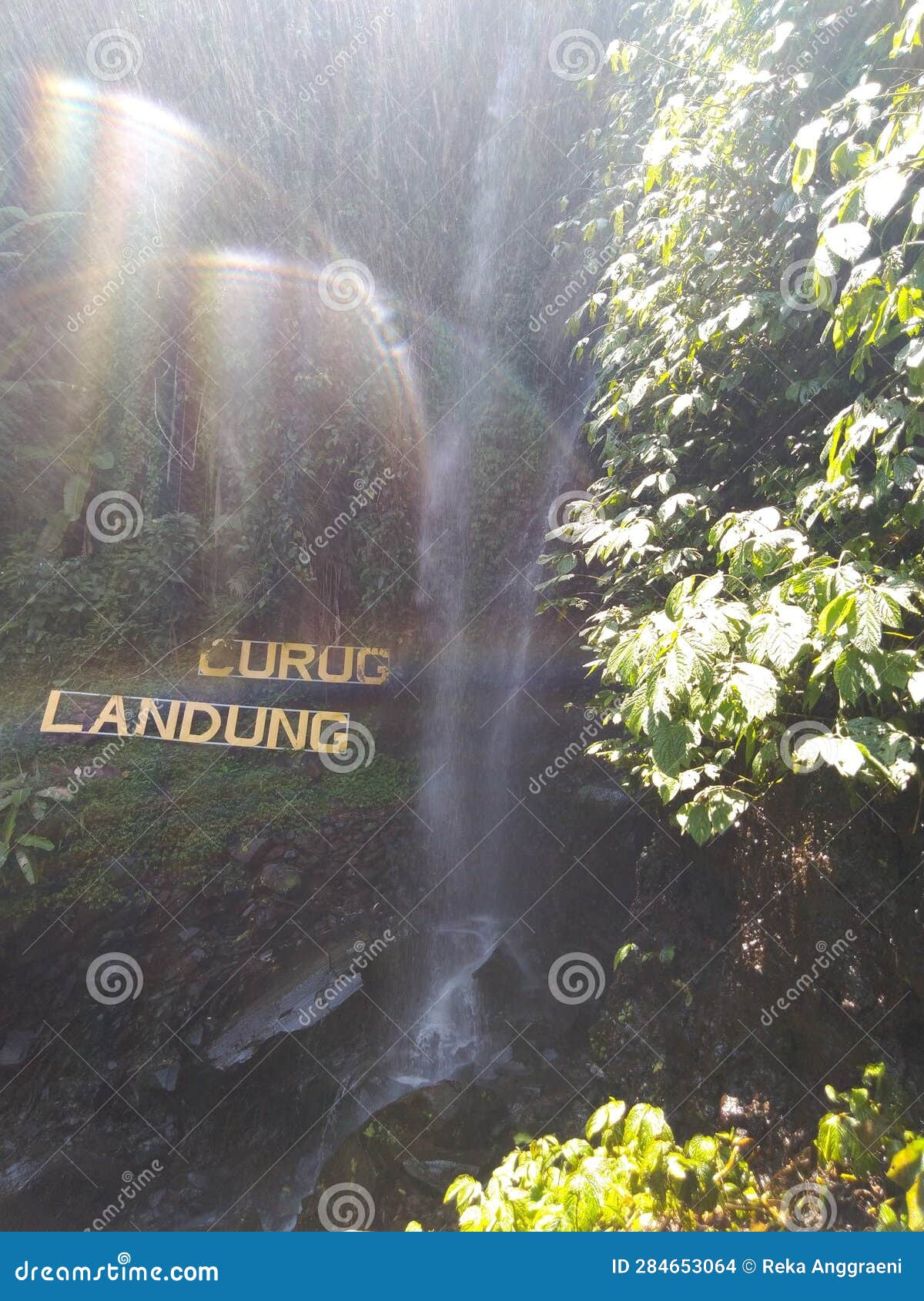 Curug Landung is Waterfall in the Kuningan City Stock Photo - Image of ...
