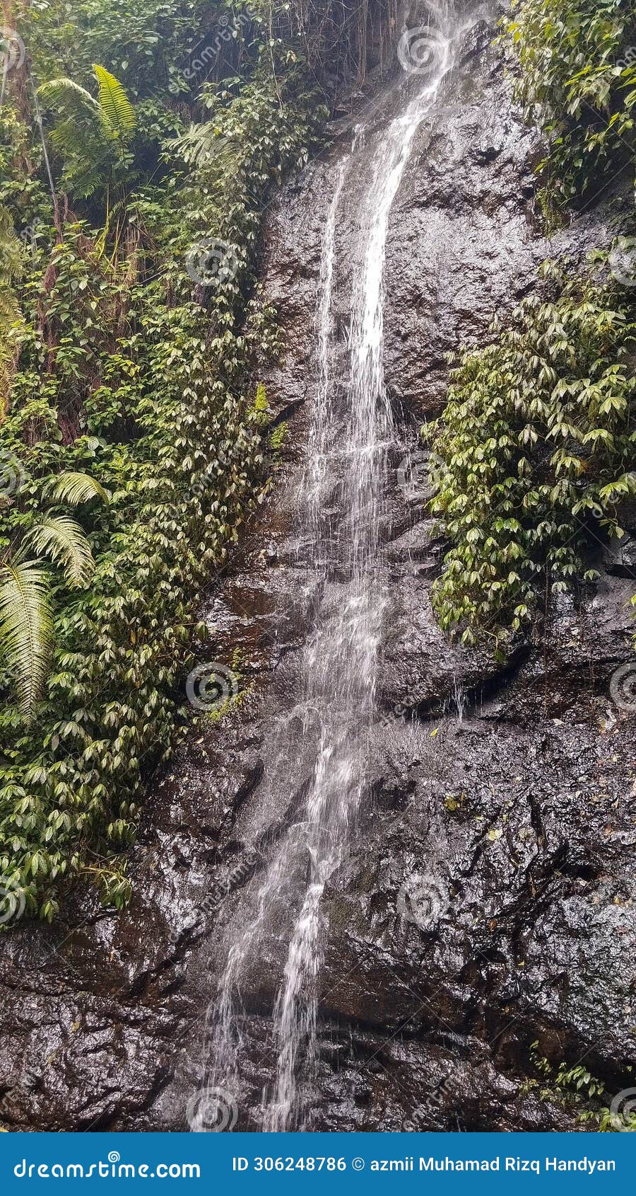 Curug Putri Waterfall is Beautiful in the Morning Stock Photo - Image ...