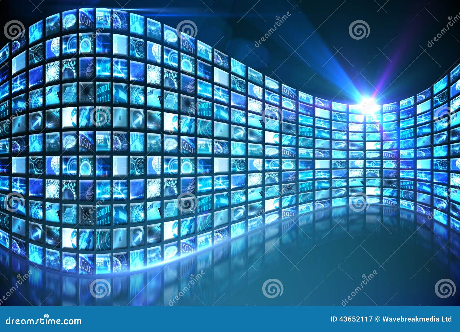 Curva De Telas Digitais No Azul Ilustração Stock - Ilustração de gerado ...