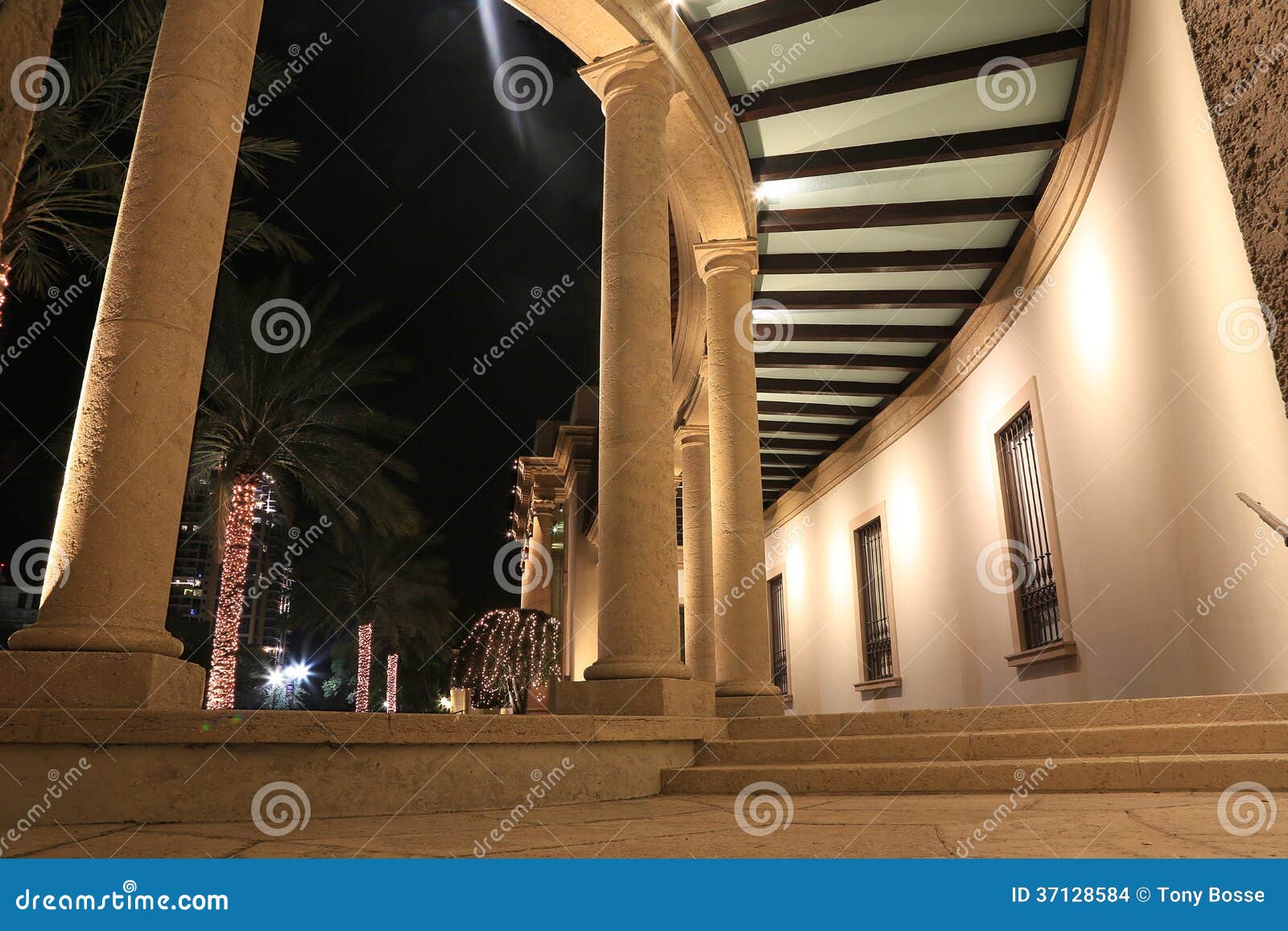 Curvas Modernas Del Edificio Con Las Columnas Foto de archivo - Imagen ...
